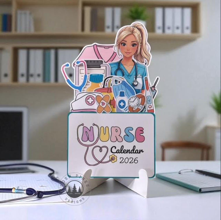 Nurse Desk Calendar (3 hair color options) – Posh Pines Designs