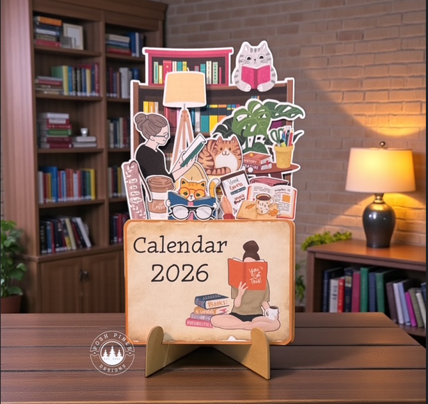 Book Lover Desk Calendar (2 options) – Posh Pines Designs